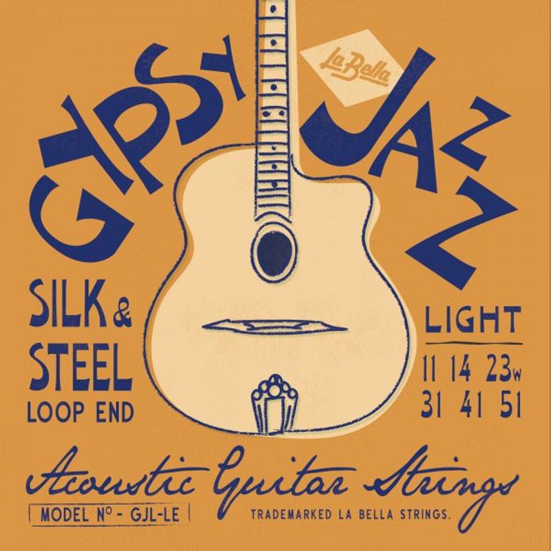 La Bella GJL-LE Gypsy Jazz Silk & Steel - Light, Loop-Ends fra La Bella ...